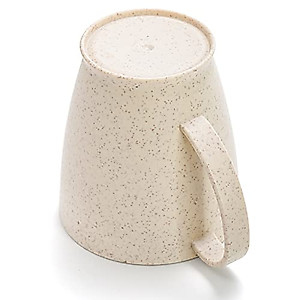 Peohud 12 Pack Wheat Straw Plastic Coffee Cups, 10 Oz Unbreakable Coffee Mugs with handles, Lightweight Toothbrush Cups, Healthy Drinking Mugs for Water, Milk, Tea, Juice, Elderly