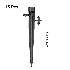 uxcell Adjustable Spray Dripper, 180 Degree Micro Emitter Irrigation Watering System, 15 Pcs