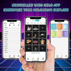 3D Hologram Fan Display-APP Controlled 16.9 Inch Holographic Projection LED Fan Display Advertising Projector with 256 LEDs 800+ Free 3D Video Library for Business Store Signs, Bar, Event, Exhibition