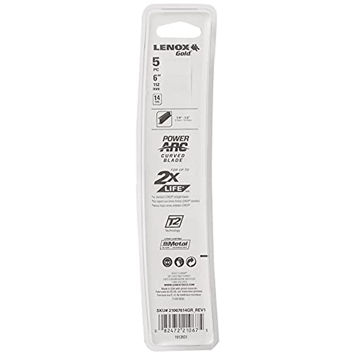 LENOX Tools Reciprocating Saw Blades, Metal Cutting, 6-Inch, 14 TPI, 5-Pack (21067614GR)