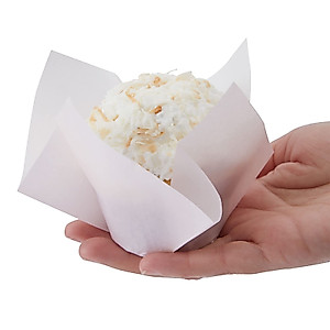 100 Pack Tulip Pink Cupcake Liners, Medium Baking Cups, and Muffin Wrappers, Perfect for Birthday Parties, Weddings, Baby Showers, Bakeries, Catering, Restaurants