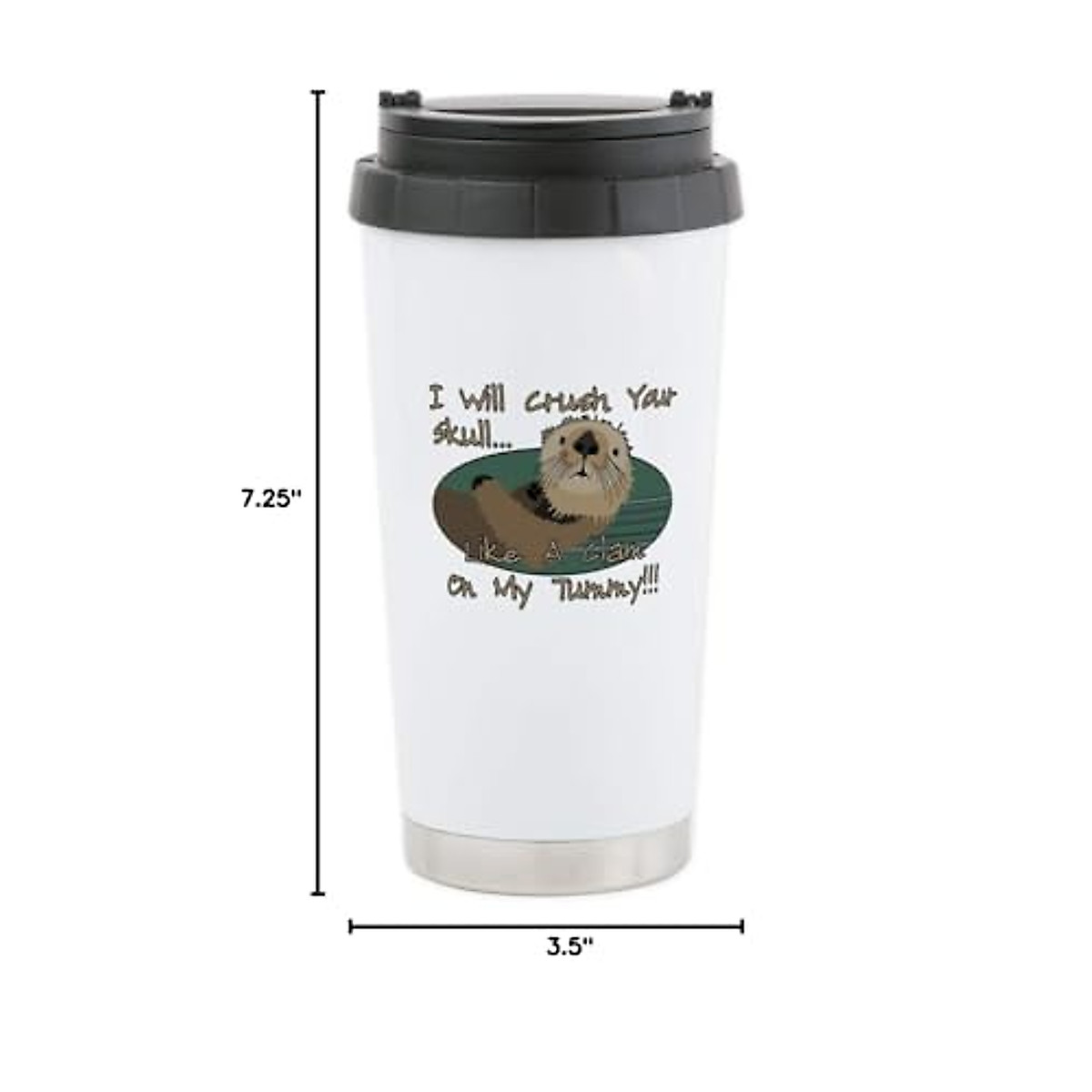 CafePress Otter Skull Crush Stainless Steel Travel Mug 20 oz. Insulated Stainless Steel Coffee Tumbler