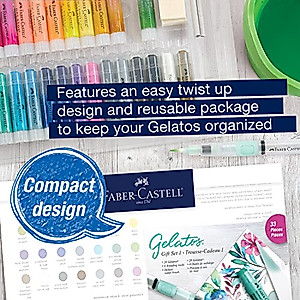 Faber-Castell Gelatos Original Gift Set - 28 Colors - Multi-Purpose Art Color Sticks Set, 34 Piece Gift Set