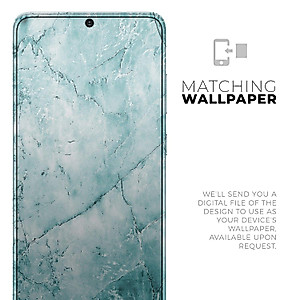 DesignSkinz Cracked Turquise Marble Surface 2 Protective Vinyl Decal Wrap Skin Cover Compatible with The Samsung Galaxy S20 (Screen Trim & Back Glass Skin)
