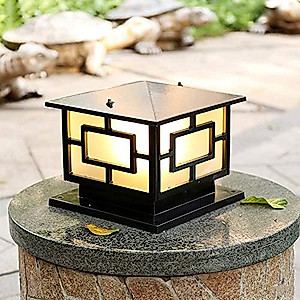 Post Lights Outdoor Waterproof Decorative Columns Post Aluminum Landscape E27 Patio Post Lamps Square Wall Pillar Headlight Courtyard Gate