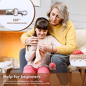 DJAPWPX Wrist Yarn Holder Portable Yarn Holder with Wrist and Crossbody Strap Wooden Yarn Spinner Lightweight Yarn Ball Holder Compact Yarn Minder for Crocheting Knitting Craft Lovers Beginners