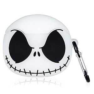 BKKYO for Airpod 2/1 Case Soft Silicone Cute Cartoon Kawaii Funny Cover Protective Skin Accessories Keychain Kids Teens Cases for Air Pods 1/2 Compatible with Airpods 2&1, Luminous Skull