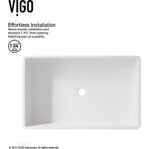 VIGO Magnolia 21.25 inch L x 13.875 inch W Over the Counter Freestanding Matte Stone Oval Vessel Bathroom Sink in Matte White - Sink for Bathroom VG04010