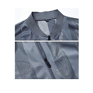 Flygo Men's Summer Stand Collar Lightweight Breathable Mesh Cycling Travel Zip Vest (Medium, Black)