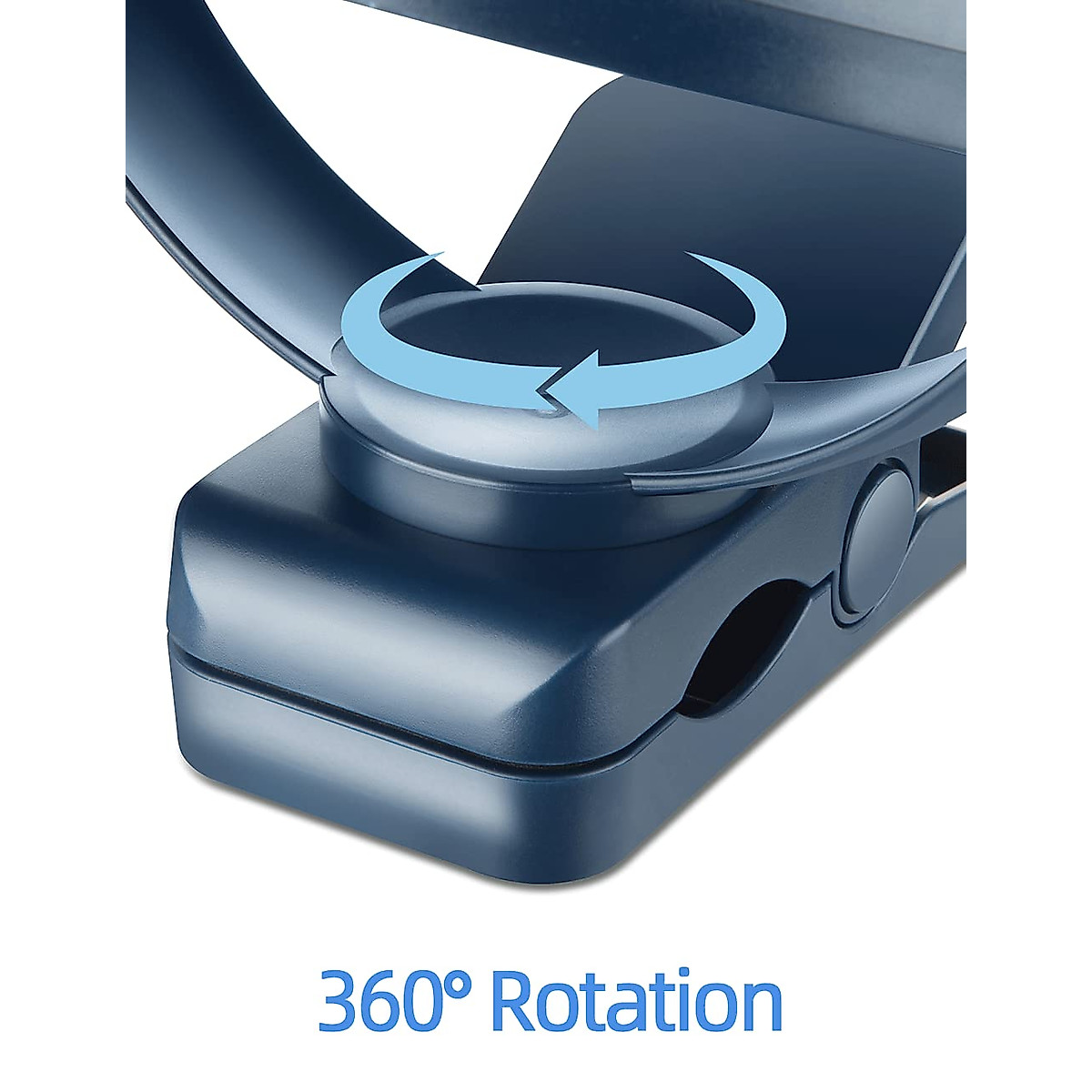 VANPRT 5000mah Clip on Fan, 6'' Portable Rechargeable Battery Fan, 7-30 Working Hours, 3 Speeds Strong Airflow, 720° Rotation, Quiet, Strong Clamp for Desk/Office/Golf/Car/Gym/Treadmill - Blue