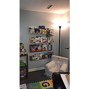 NIUBEE 2 -Packs Kids Acrylic Floating Bookshelf 36 Inch, Clear Bathroom Wall Floating Shelves, Invisible Wall Bookshelves Ledge Book Shelf, 50% Thicker with Free Screwdriver