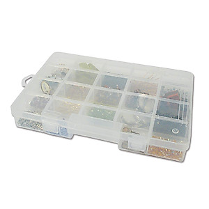 The Beadsmith Keeper Box - Medium Size - 10-3/4 x 7-1/2 inches, Storage Organizer with 20 compartments, Art Supply Organizers for Craft, Jewelry, Nail Art and More