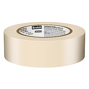 Scotch Contractor Grade Masking Tape, Tan, Tape for General Use, Multi-Surface Adhesive Tape, 1.41 Inches x 60.1 Yards, 6 Rolls