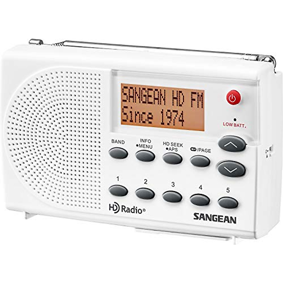 Sangean SG-108 AM/FM-Stereo Radio-TM Pocket Radio, White