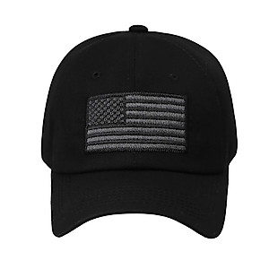 American Flag Hat Men Women Adjustable USA Baseball Cap Low Profile Plain Dad Hat Outdoor Ball Cap Black
