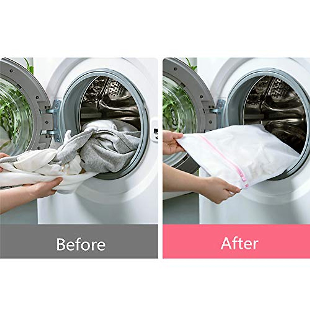 Mesh Laundry Bag for Delicates, Simple Houseware Laundry Bra Lingerie Mesh Wash Bags for Jeans, Lingerie,Socks, Bra,Sweaters, Coats in Washing Machine and Drier 3PCS