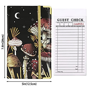 Waitress Book, Server Books for Waitress with Zipper Pocket Black Serving Waiter Book for Waitress Notepad with Money Pocket and Zipper