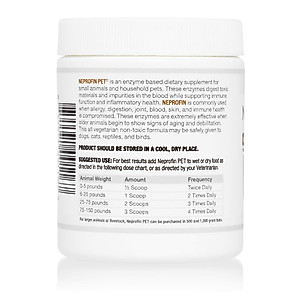 Arthur Andrew Medical, Neprofin PET, Veterinary Enzyme Formula, Household Pet Support for Pain-Free Living, Vegan, Non-GMO, 50g Tub
