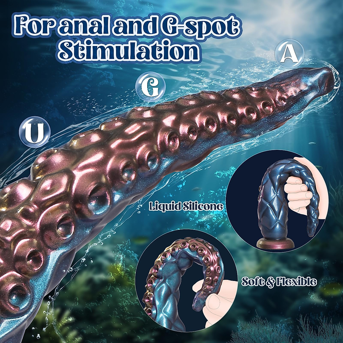 COKARAGE Tentacle Dildo Sex Toys - 12.9" Realistic Anal Dildo with Strong Suction Cup, Anal Toys for G Spot & P Spot Stimulation, Huge Monster Silicone Dildos Anal Plug Prostate Massager