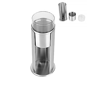 Beufee Qtip Holder Dispenser Set, 2 in 1 Qtip Holder Makeup Cotton Holder Stainless Steel Cotton Pads Organizers with Acrylic Lids Detachable Cotton Swab Dispenser for Bathroom Vanity Storage