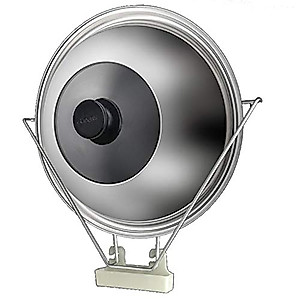 Lid Rack Perforation-free Kitchen Storage Rack with Water-receiving 304 Stainless Steel Wall-mounted Pot Cover Shelf