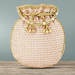 Aheli Indian Potli Bags for Women Evening Bag Clutch Ethnic Bride Purse with Drawstring (P30PCH)