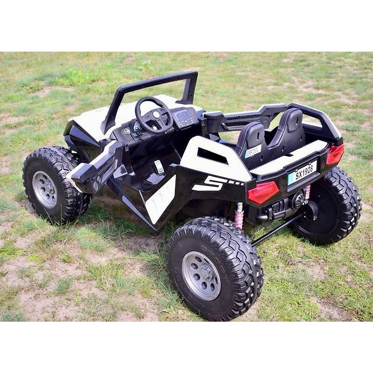 4X4 Upgraded Kids Ride on car 24v XXL Ride On UTV Buggy Quad SIDEBYSIDE RZR with 2 Adjustable Leather Seats Rubber Tires TV Touch Screen Parent Remote Control 2-11mph 3 speed new 2024 model hold 265lb