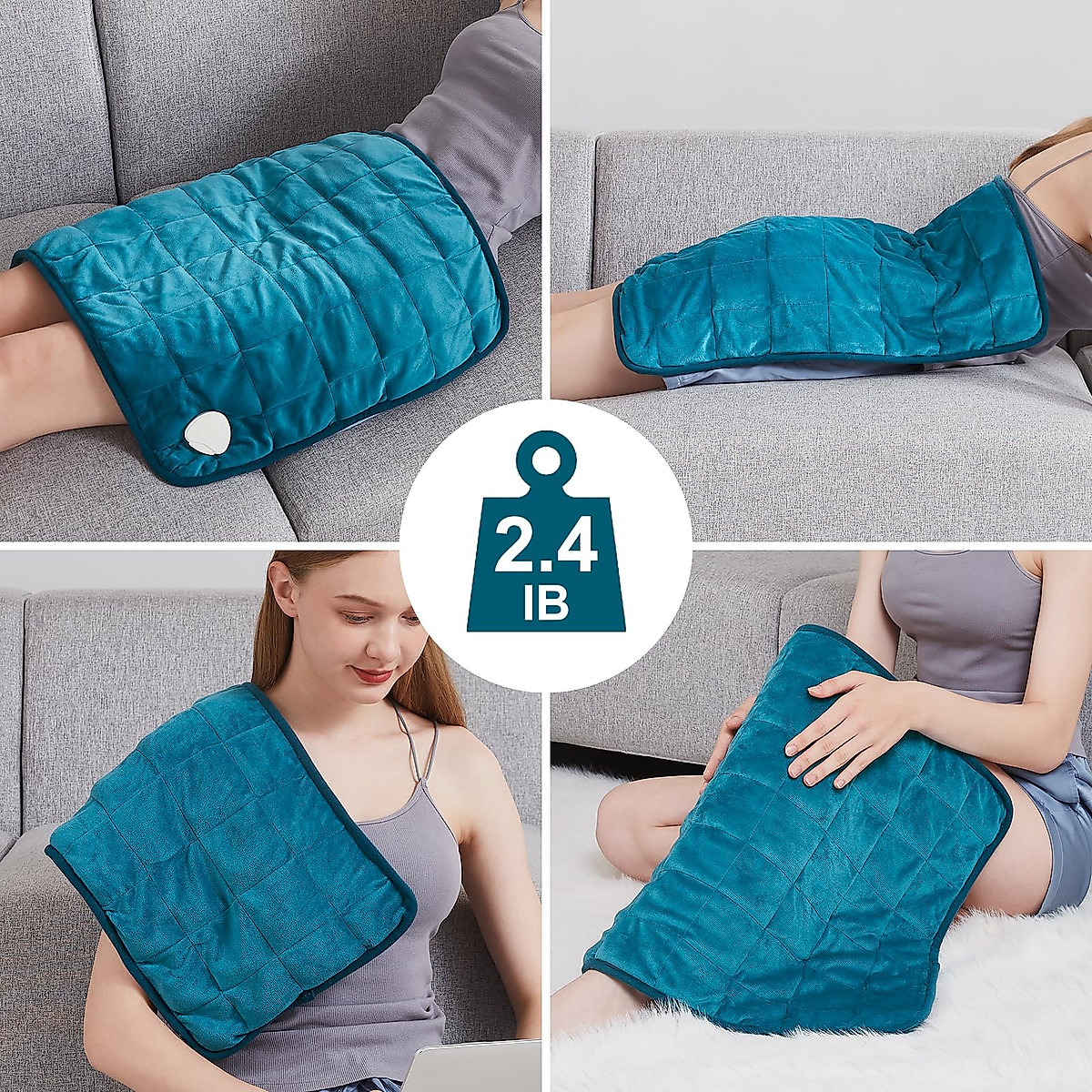 JKMAX Heating Pad for Neck and Shoulders - Large Neck Heating Pad with 10 Heat Settings ｜ 6 Timer Settings Auto Off - Heated Neck Wrap for Neck Shoulder Pain - Present for Women Men Mom Dad（Blue）