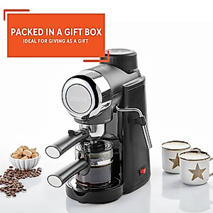 Imusa 4 Cup Epic Electric Espresso/Cappuccino Maker (Cafe Cubano, Cortadito, Colada, Cafe con Leche), Black