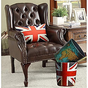 Daliuing Garbage Container Bin The Color of The Retro uncovered Leather Trash can is Shown in The Figure Garbage Waste Basket for Kitchens, Home Offices, Kids Rooms