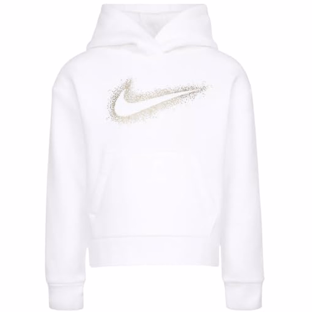 Nike Little Girls Fleece Hoodie (as1, numeric, numeric_4, regular, White)