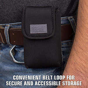 USA Gear Sunglasses and Eye Glasses Case - Glasses Holder with Belt Loop and Carabiner Clip for Reading Glasses, Kids and Adult Sunglasses, Safety Glasses, and More Eyeglasses (Black)