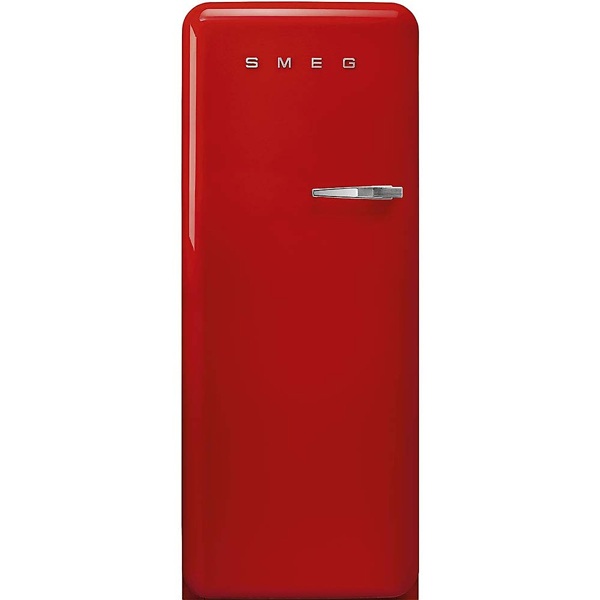 Smeg FAB28 50's Retro Style Aesthetic Top Freezer Refrigerator with 9.92 Cu Total Capacity, Multiflow Cooling System, Adjustable Glass Shelves 24-Inches, Red Left Hand Hinge Made In Italy
