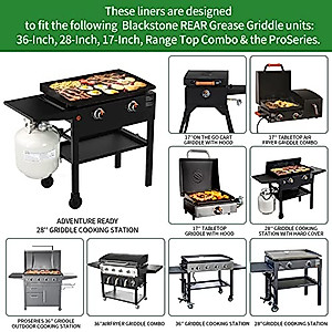 SuperMMarK 60 Packs Blackstone Griddle Accessories Rear Aluminum Grease Tray, Disposable Drip Pans, Grease Cup Liners Compatible Blackstone Griddles 28"/36"/30"/17" and 22"