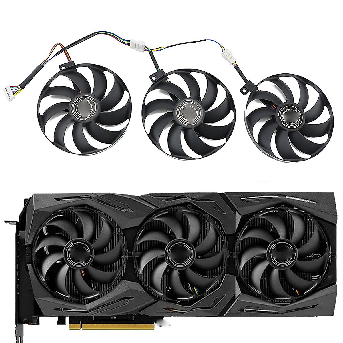 CCVA T129215SU 7Pin GPU Card Cooler Fans for ASUS ROG StrixGeForce RTX 2060 2080 2080 Ti or RX 5600 XT RX 5700XT Fan 1 Set