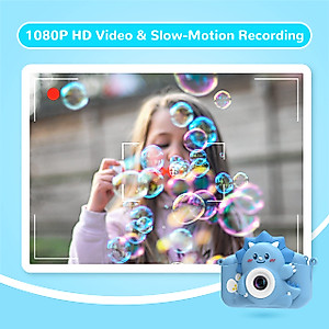 Kids Camera for Girls and Boys, HiMont Digital Camera for Kids with 32GB TF Card, 1080P Toddler Camera & Selfie Video Camera Suitable for Birthday & Christmas Toy Gift for Kids Age 3-10 (Blue)