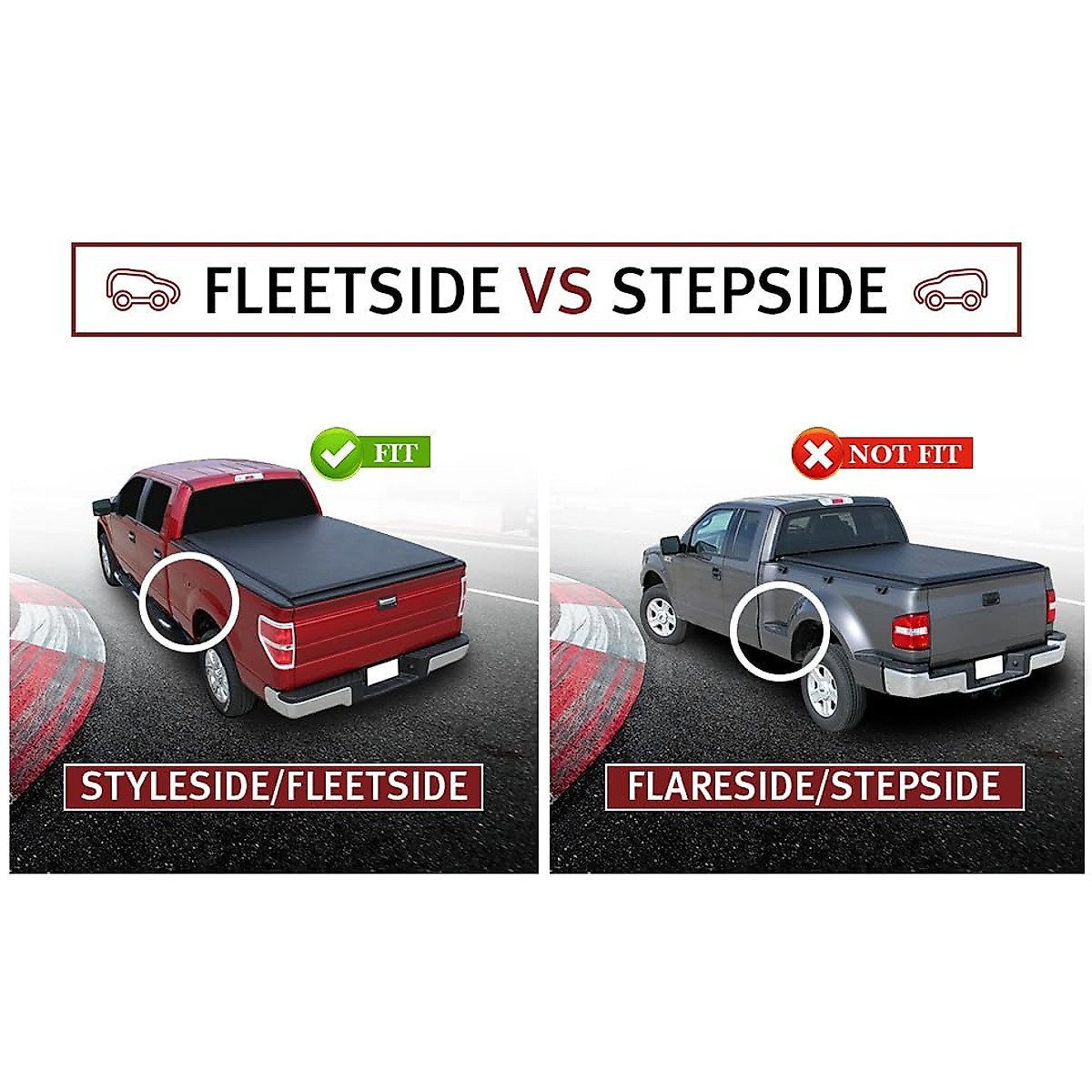 XTWEEX Soft Roll Up Truck Bed Tonneau Cover Fits 2016-2024 Toyota Tacoma (NOT for Trail Special Edition with Storage Boxes) Fleetside 5FT Bed