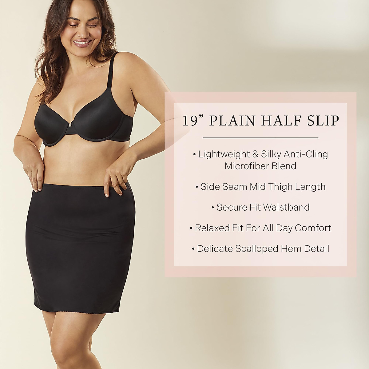 Jones New York Women's Half Slip, Black, Small