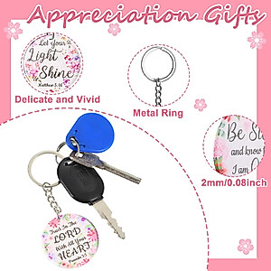 Janmercy 120 Pcs Acrylic Christian Keychain Floral Bible Verse Keychain Religious Scripture Gifts Jewelry Gifts for Women Men(Bright, Bright)