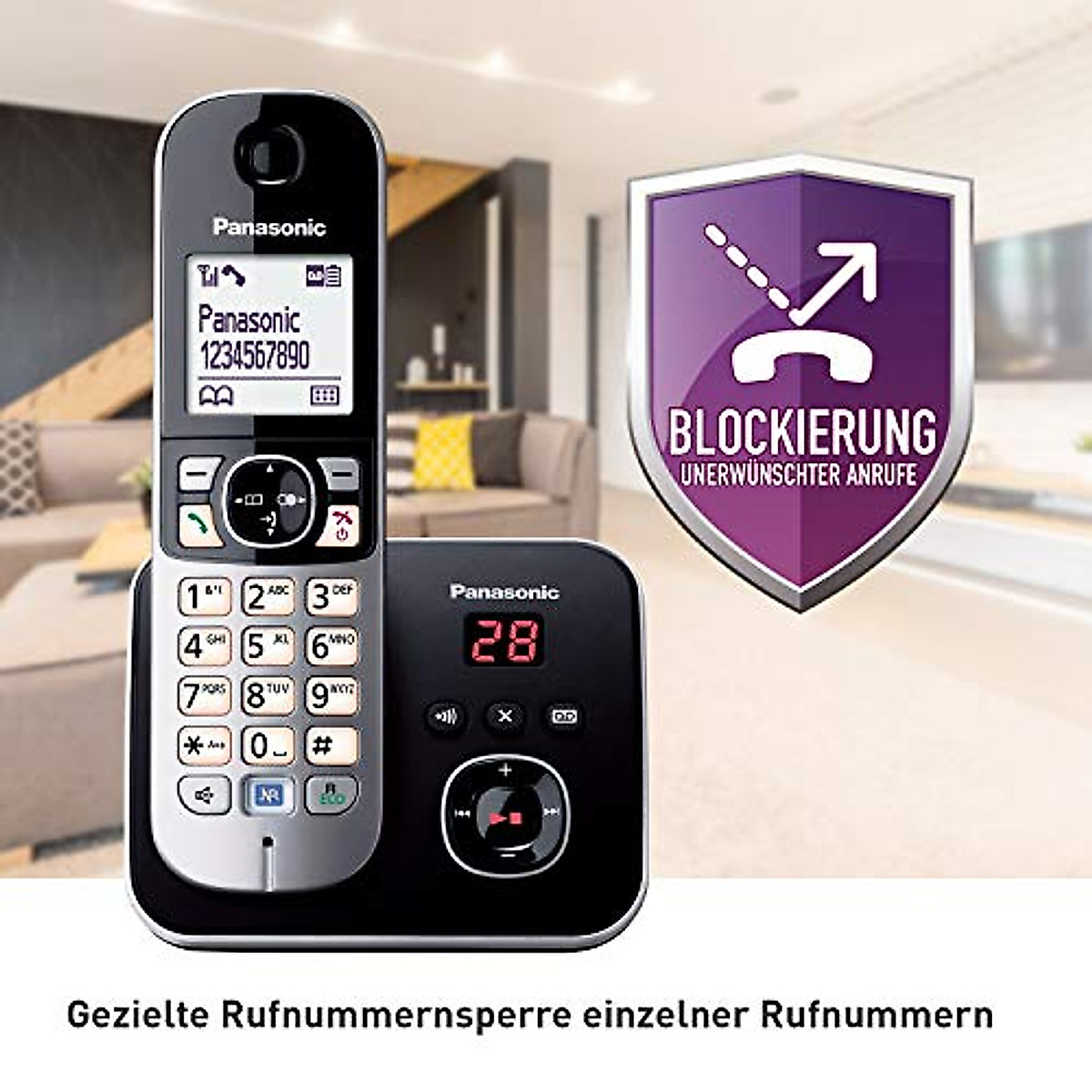Panasonic KX TG6823 - Schnurlostelefon - Anrufbeantworter mit Rufnummernanzeige