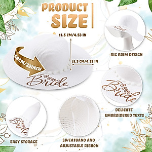 Neer 2 Pcs Bride Wedding Gifts Heart Sunglasses Sun Hat Set Bachelorette Gifts for Bridal Shower Party Decoration Favors(White)