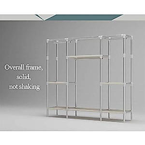 Wardrobe Cloth Closet for Bedroom, Freestanding Hanging Rod Portable Freestanding Closet Storage Organizer Shelf Storage Cabinet for Extra Storage,125 x 45 x 175 cm FANJIANI