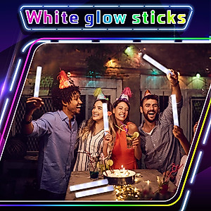 Liliful Glow LED Cheer Sticks Light up Glow Sticks Wedding Wand for Birthday Wedding Bridal Shower Raves Carnival Concert Glow in Dark Party (72 Pcs)