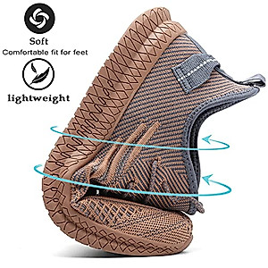 WEITE Mens Slip On Walking Shoes Fashion Sneakers for Men - Running Shoes for Men Lightweight Breathable Non Slip Mesh Gym Tennis Comfortable Arch Support Athletic Sneakers (Earthy,14)