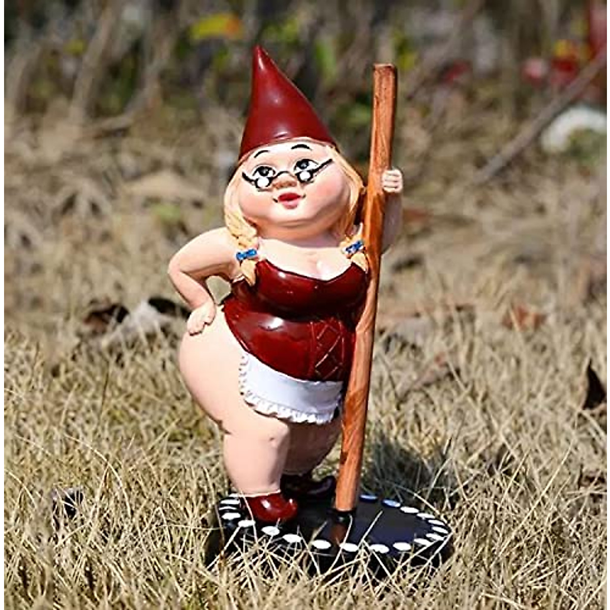 Pole Dancing Gnome Garden Statue! 6 Inch Pole Dancer Gnomes Figurine Garden Landscape Outdoor Decor! Polyresin Gnome Resin Dwarf Sculpture Art Decor!