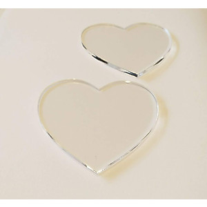 Clear Blank Heart Acrylic Place Card for Weddings,Guest Names Escort Cards,PMMA Tile Place Cards,Dining Seating Chart Place Cards for Birthday Parties, Table Place Cards (3")