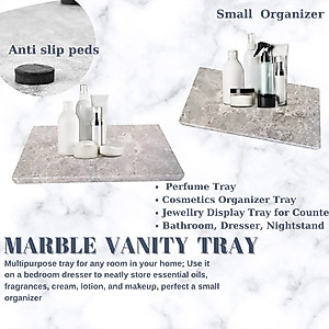 Marble Serving Tray,Rectangle Marble Tray Cutting,Small Marble Meet,Cheese,Pastry Board,Counter Marble Organizer Kitchen,Bathroom,Dresser Marble Vanity Tray