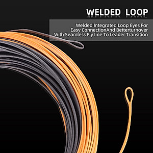 ANGLER DREAM Orange Gray Fly Line 90FT Weight Forward Floating 6WT Fly Fishing Line