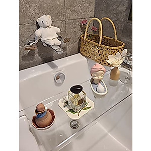 whillar Acrylic Bathtub Tray Caddy, Clear Bath Tub Tray, Bathtub Caddy Shelf Table Across Rack, Luxury Bath Accessory for Bathtub (31.2inch)