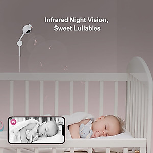 iBaby Smart Baby Breathing Monitor - with Camera and Audio, Tracking Baby's Breathing, Sleeping, Movement. i2 Wi-Fi Video Baby Monitor, Contactless, Work with Smartphone.